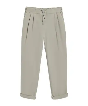 Brunello Cucinelli Pleated Drawstring-waist Trousers - Stone Gray