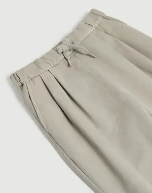 Brunello Cucinelli Pleated Drawstring-waist Trousers - Stone Gray