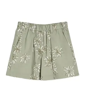 Brunello Cucinelli Cotton Daisy-print Poplin Shorts With Monili Trim