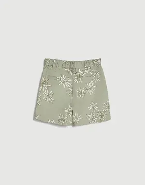 Brunello Cucinelli Cotton Daisy-print Poplin Shorts With Monili Trim