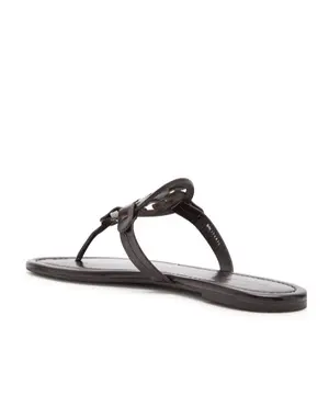 Tory Burch Miller Logo Patent Leather Flip Flops