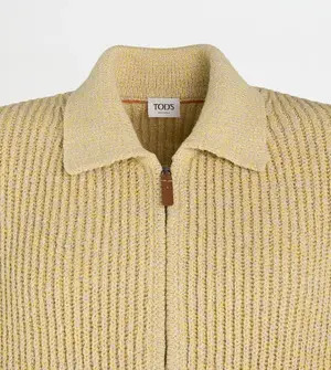 TOD'S Long-sleeved Collared Cardigan With Front Zipper