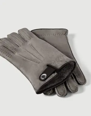 Brunello Cucinelli Suede Shearling Gloves