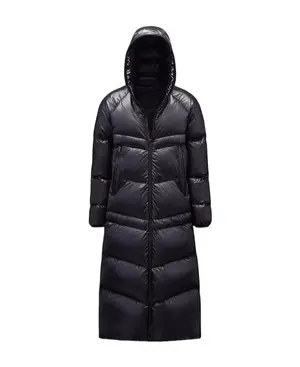 Moncler Chanon Long Down Jacket - Black