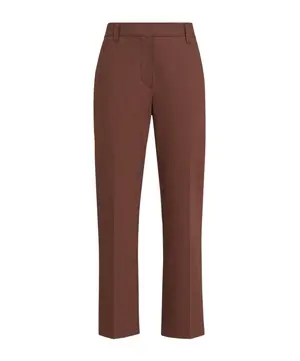 Brunello Cucinelli Stretch Cotton Twill Cigarette Trousers With Monili Embellishment - Red
