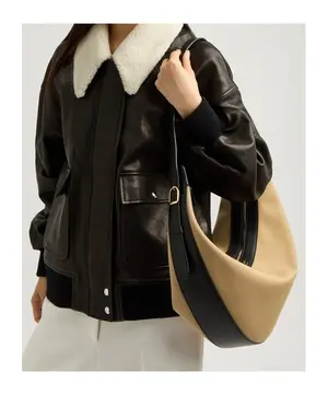 Khaite Augustina Panelled Canvas Hobo Bag - Brown