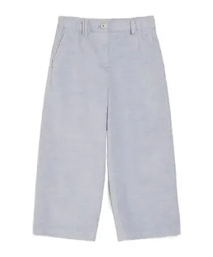 Brunello Cucinelli Cotton And Cashmere Corduroy Cropped Trousers With Monili Embellishment - Lavender