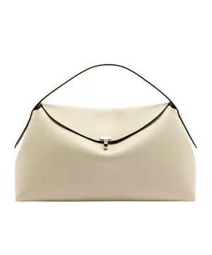 TOTEME T-lock Leather Shoulder Bag - Nude