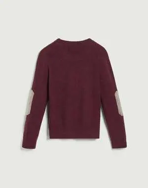 Brunello Cucinelli Cashmere English-rib Sweater With Corduroy Inserts - Deep Fuchsia