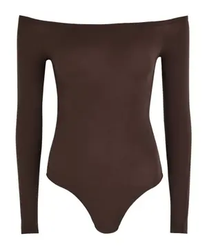 Alaïa Off-the-shoulder Stretch-nylon Bodysuit - Black