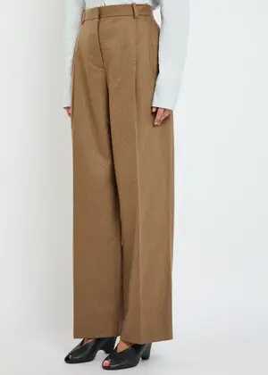 Khaite August Pleated Wool-blend Trousers