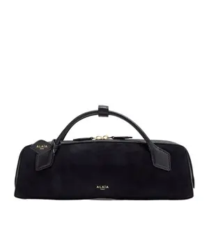 Alaïa Le Teckel Suede Clutch - Black