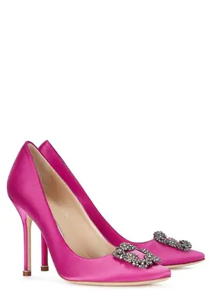 Manolo Blahnik Hangisi 105 Silk Satin Pumps