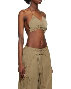 MISBHV Drawstring Strap Halterneck Bra Top