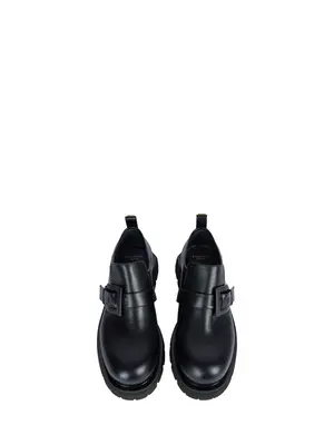 Balmain Anthem Loafers In Glazed Leather