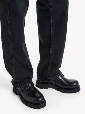 Balmain Anthem Loafers In Glazed Leather
