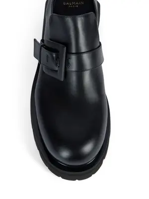 Balmain Anthem Loafers In Glazed Leather