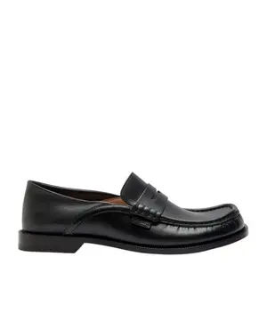 Loewe Campo Leather Loafers - Black