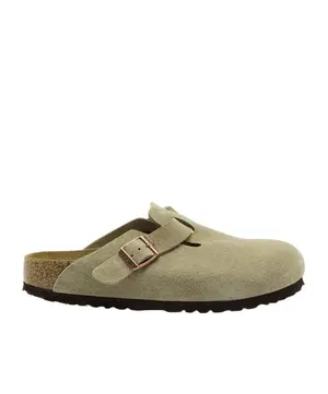 BIRKENSTOCK Boston Suede Clogs - Nude