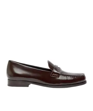TORY BURCH Classic Penny Glossed Leather Loafers