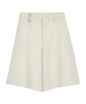 Brunello Cucinelli Virgin Wool Double Cloth Long Bermuda Shorts With Monili Embellishment