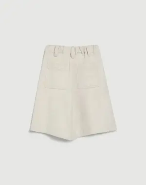 Brunello Cucinelli Virgin Wool Double Cloth Long Bermuda Shorts With Monili Embellishment