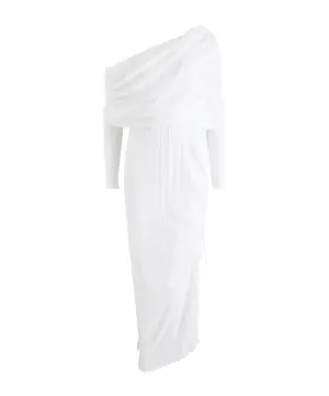 Alaïa Off-the-shoulder Plissé Maxi Dress