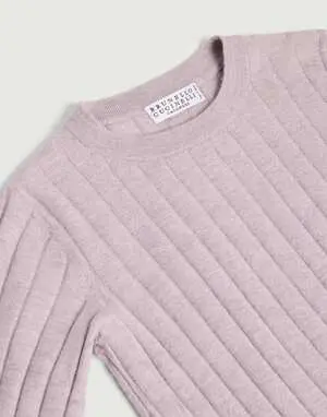 Brunello Cucinelli Sparkling Cashmere Lightweight Wide-rib Sweater