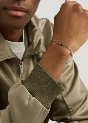 Saint Laurent Cassandre Embellished Chain Bracelet