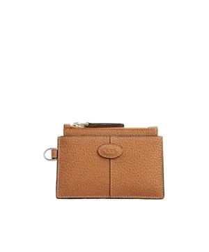 TOD'S Logo-debossed Leather Clutch Bag - Brown