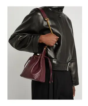 Saint Laurent Bo Chain Quilted Leather Bucket Bag
