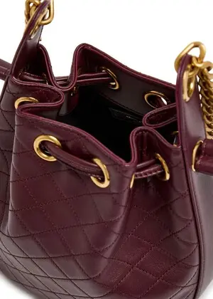 Saint Laurent Bo Chain Quilted Leather Bucket Bag
