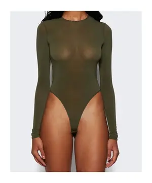 Wardrobe.NYC Sheer Military Bodysuit