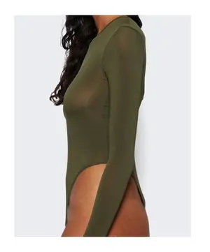 Wardrobe.NYC Sheer Military Bodysuit
