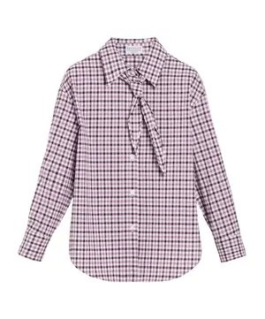 Brunello Cucinelli Cotton Checked Poplin Shirt With Necktie