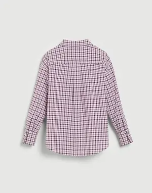 Brunello Cucinelli Cotton Checked Poplin Shirt With Necktie