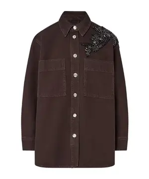 Liu Jo Embellished Long Sleeve Jacket - Brown