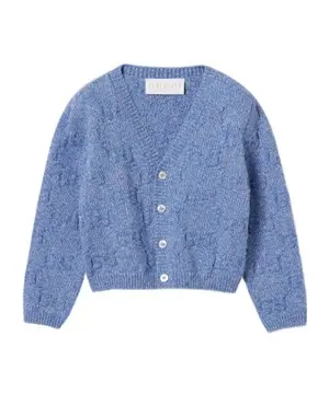 Gucci Baby Gg Cotton Cardigan - Light Blue