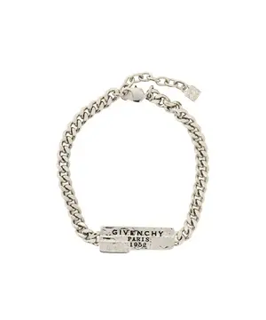 Givenchy Tape Designer-engraved Chain Bracelet - White