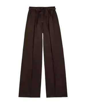 Gabriela Hearst Vargas Belted Silk Trousers