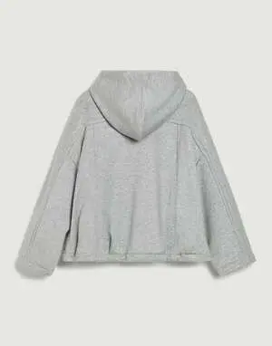 Brunello Cucinelli Sparkling Cotton French Terry Hooded Sweatshirt With Monili - Silver