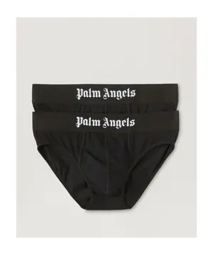 Palm Angels Logo Waistband Briefs Two-pair Set