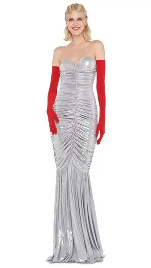 Norma Kamali Slinky Ruched Fishtail Gown