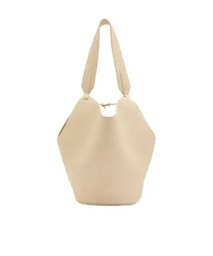 Khaite Lotus Mini Grained Leather Tote Bag Nude