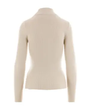 COURREGES Ribbed High Neck Jumper - Nude