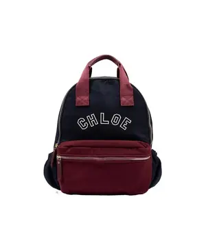 Chloé Logo-embroidered Canvas Backpack - Black