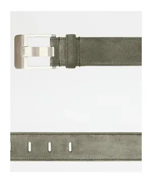 TOD'S Suede Belt With Logo Buckle - Green
