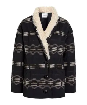 Isabel Marant Étoile Qayla Jacquard Cotton-blend Coat - Black