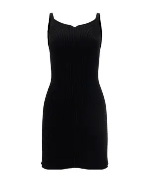 COURREGES Fitted Sweetheart-neck Mini Dress - Black