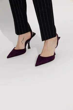 Attico The Ester Pointed Toe Slingback Pumps - Black